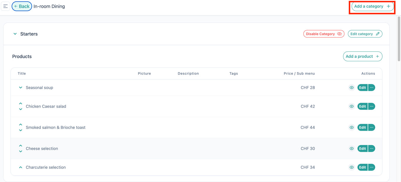 How to add or edit a category on a shop page
