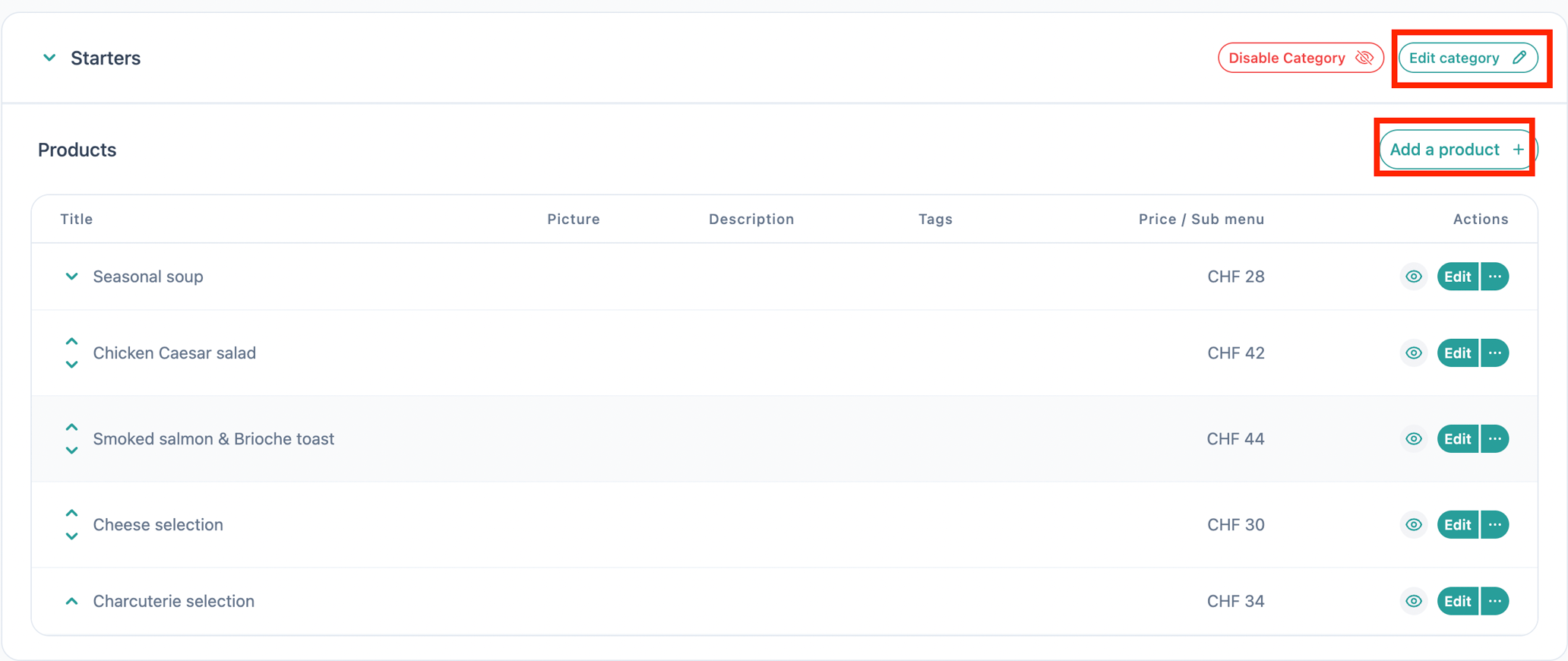 How to add or edit a category on a shop page